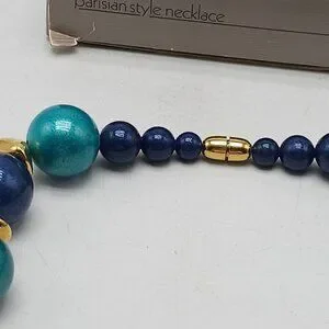 Avon | Jewelry | Avon 986 Blue Parisian Style Necklace Bead Vintage 18 ...